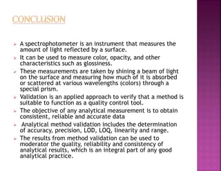 calibration uv visible spectroscopy.pptx | Chemistry | Science