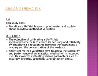 calibration uv visible spectroscopy.pptx | Chemistry | Science
