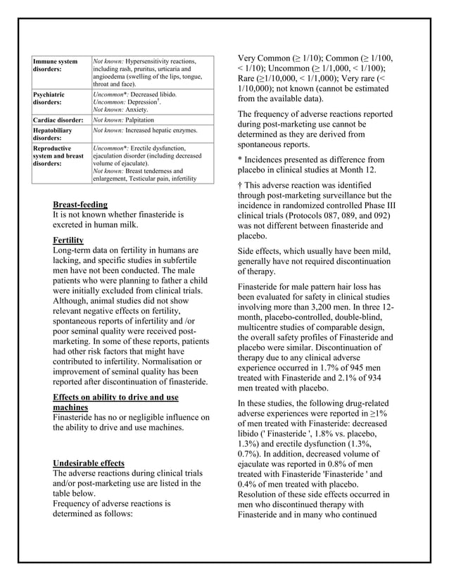 Finasteride 1mg, 5mg film coated tablet smpc taj pharmaceuticals | PDF ...