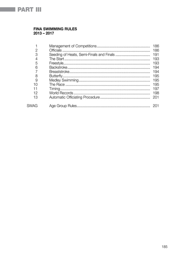 Swimming Rules (FINA) | PDF