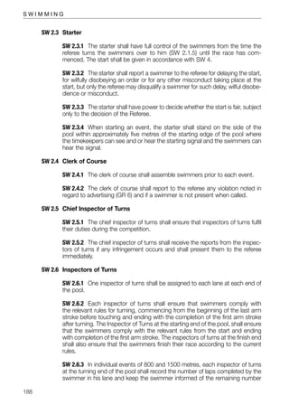 Swimming Rules (FINA) | PDF