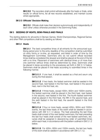Swimming Rules (FINA) | PDF