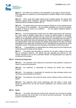 FINA Swimming Rules | PDF