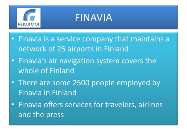 Finavia power point presentation | PPTX