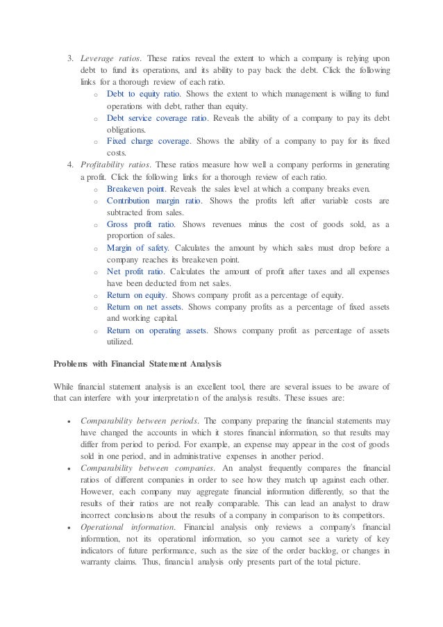Financial Statement Analysis Notes