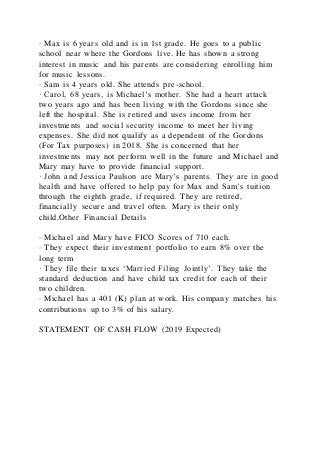 FINC 209 PERSONAL FINANCE CASE STUDYOverviewThis case study requ | DOCX