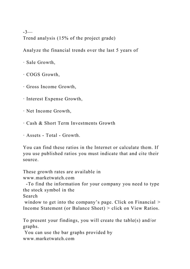 FINC 330 Project DescriptionsResearch Project Part 1Ra.docx | Stocks ...