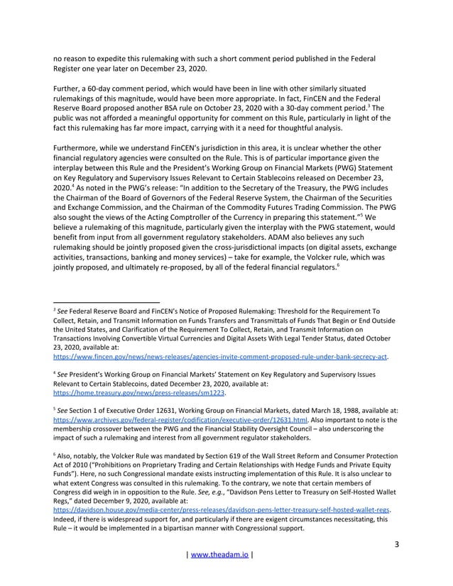 ADAM - FinCEN Comment Letter on Unhosted Wallets, 1.4.21