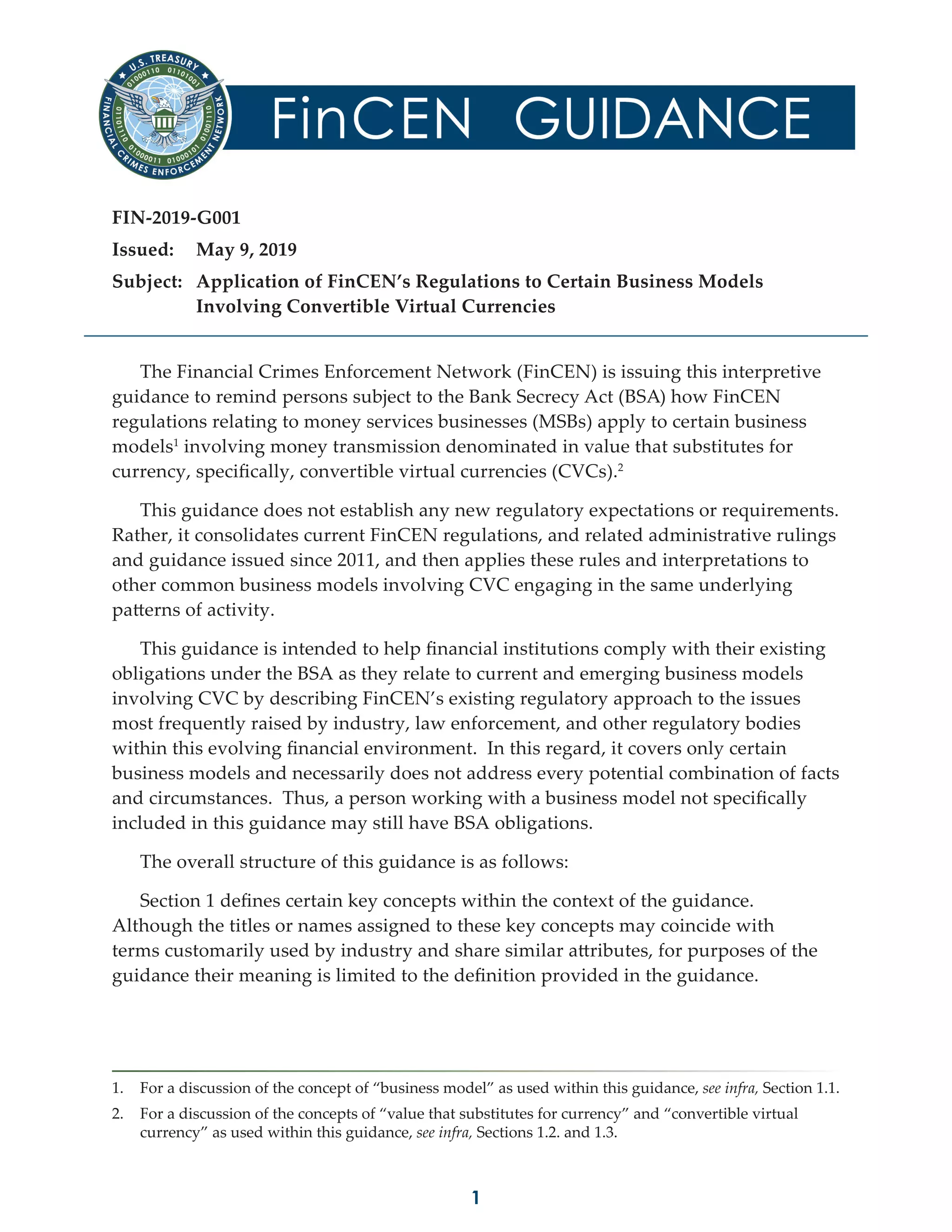 FinCEN Guidance on Convertible Virtual Currencies | PDF
