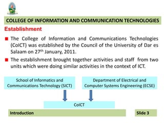 Introductory Presentation on CoICT of UDSM | PPTX