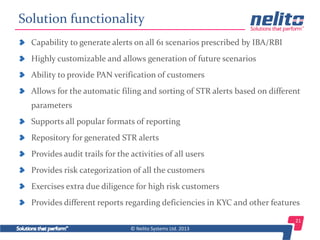 FinCraft - Anti Money Laundering Solution by Nelito | PPT