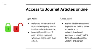 Locating Journal Articles on Databases | PPTX