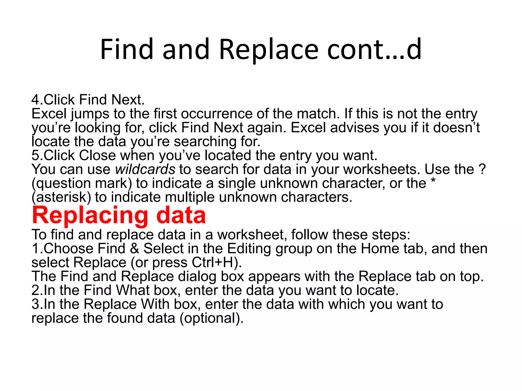 Find and replace | PPTX