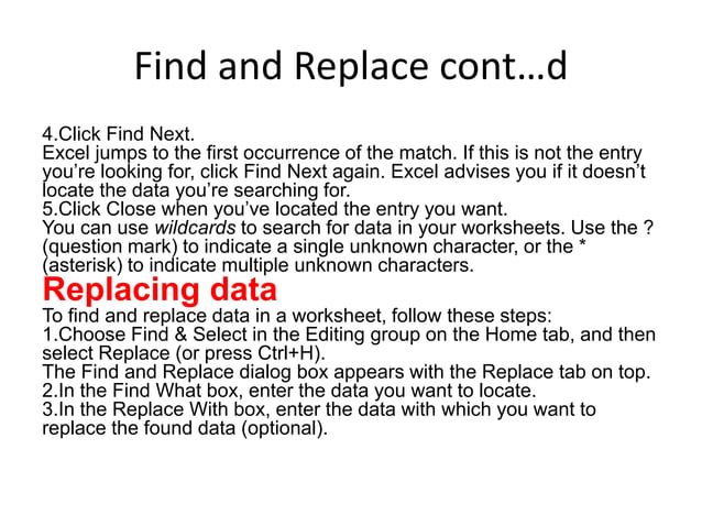 Find and replace | PPTX