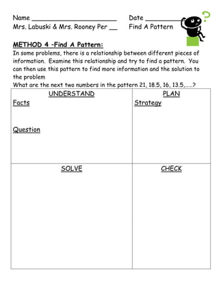 Find a pattern with hw answers | DOCX