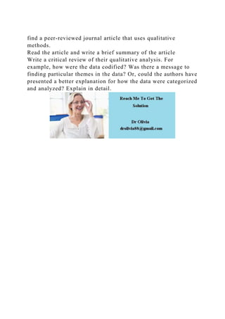 find a peer-reviewed journal article that uses qualitative methods..docx