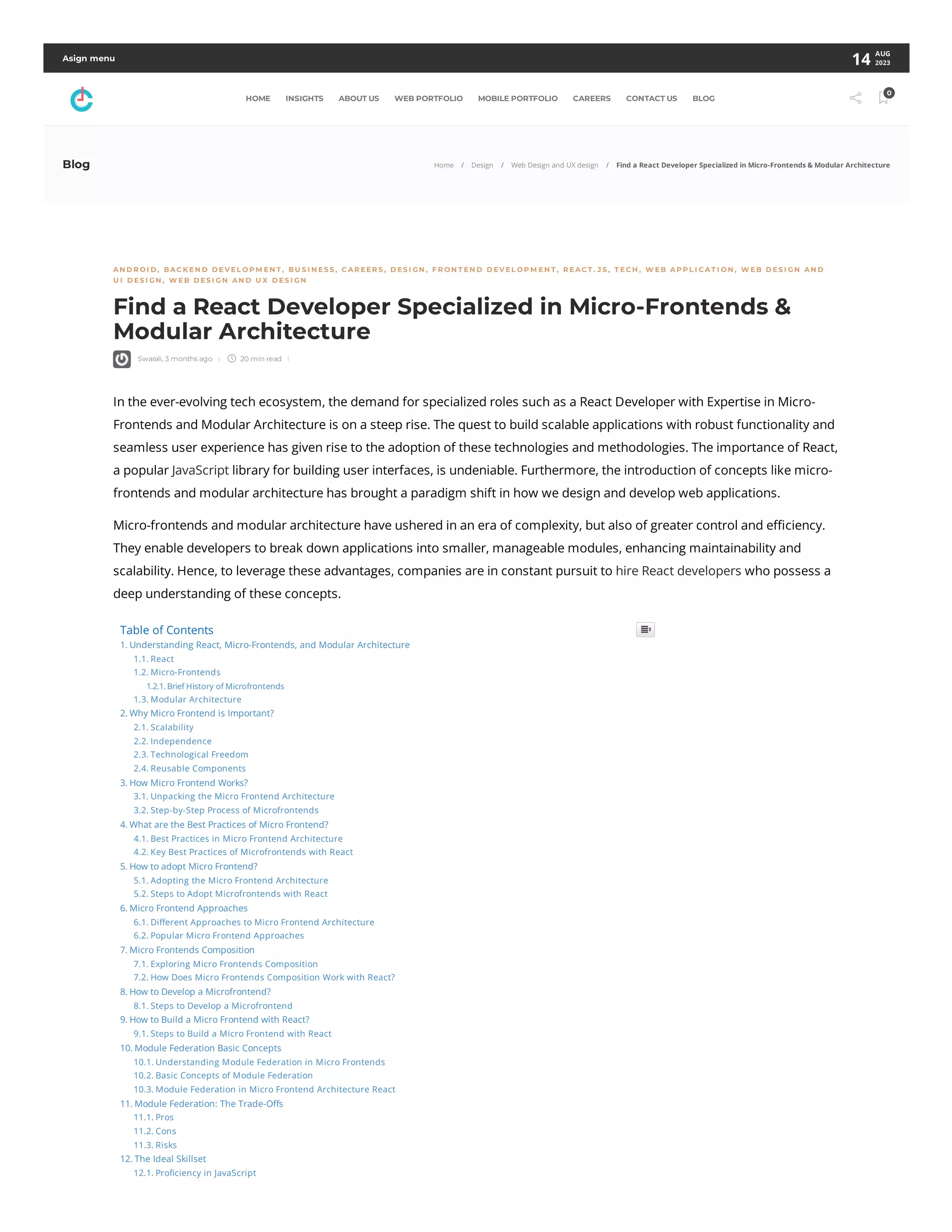 Find a React Developer Specialized in Micro-Frontends & Modular Architecture.pdf | Web ...