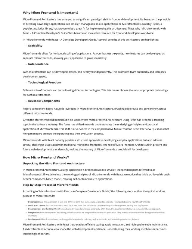 Find a React Developer Specialized in Micro-Frontends & Modular Architecture.pdf | Web ...