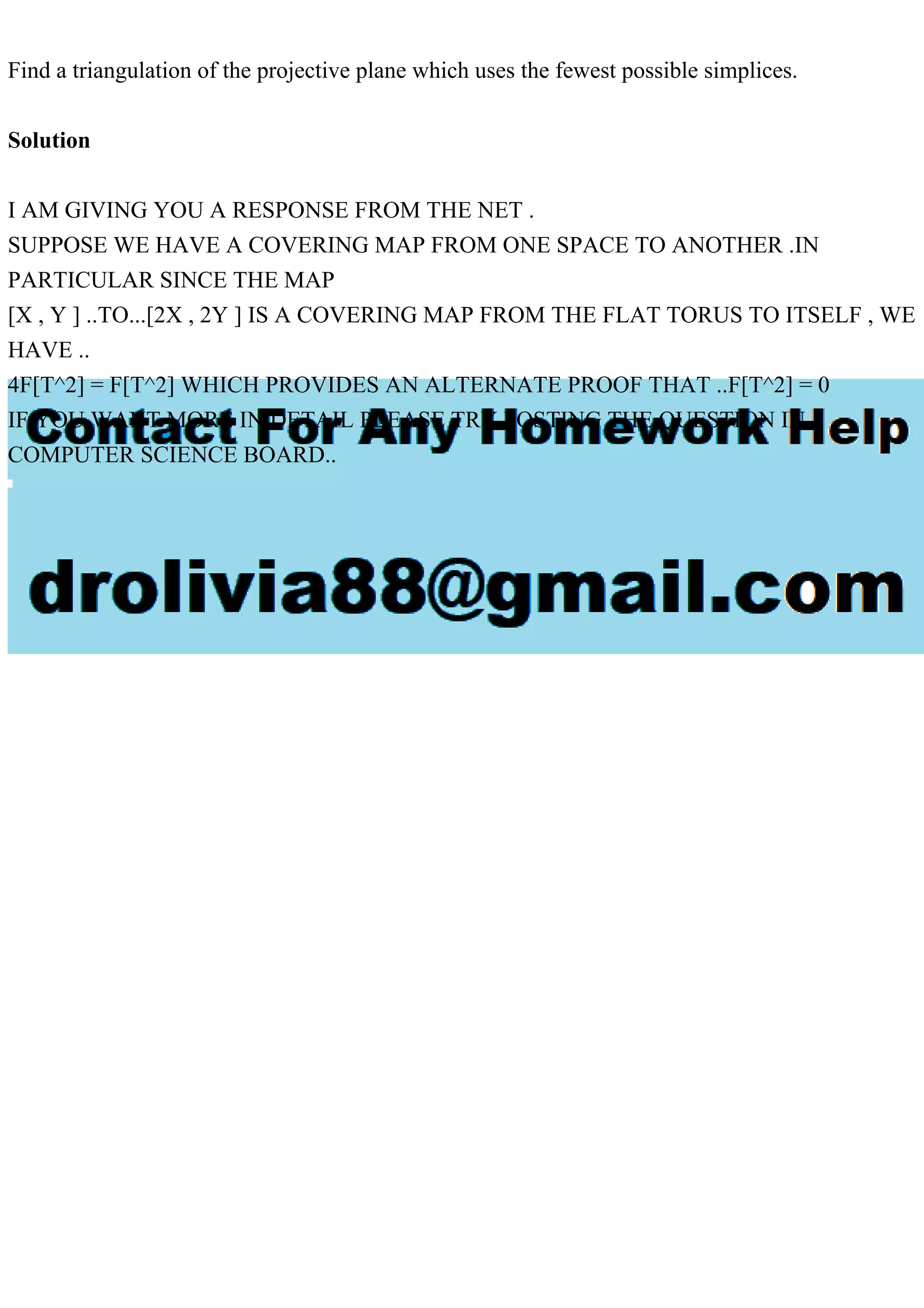 Find a triangulation of the projective plane which uses the fewest p.pdf