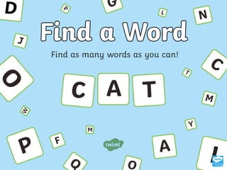Find a word with given letters game presentation | PPT