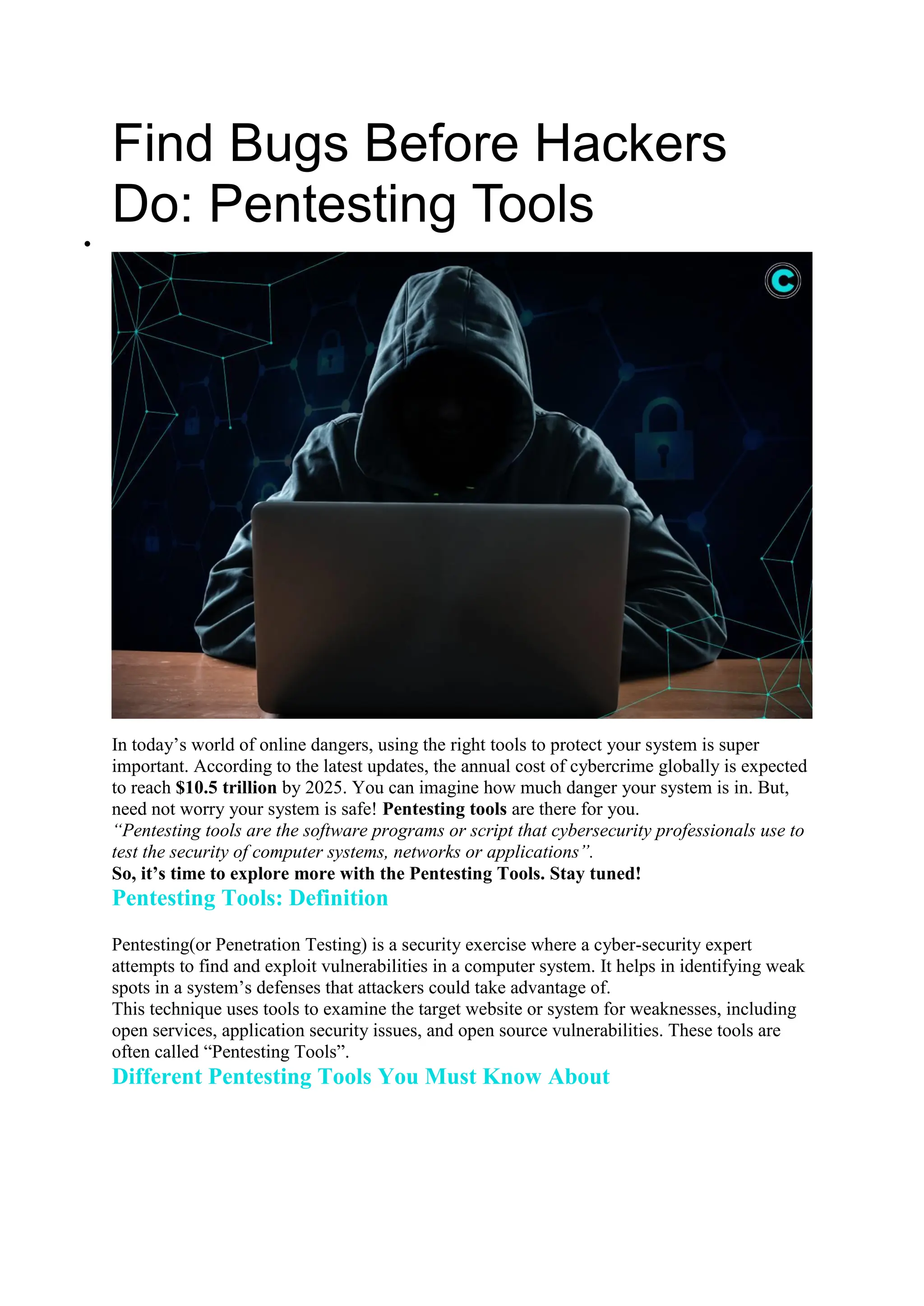 Pentesting Tools to Find Bugs Before Hackers | CyberPro Magazine | PDF