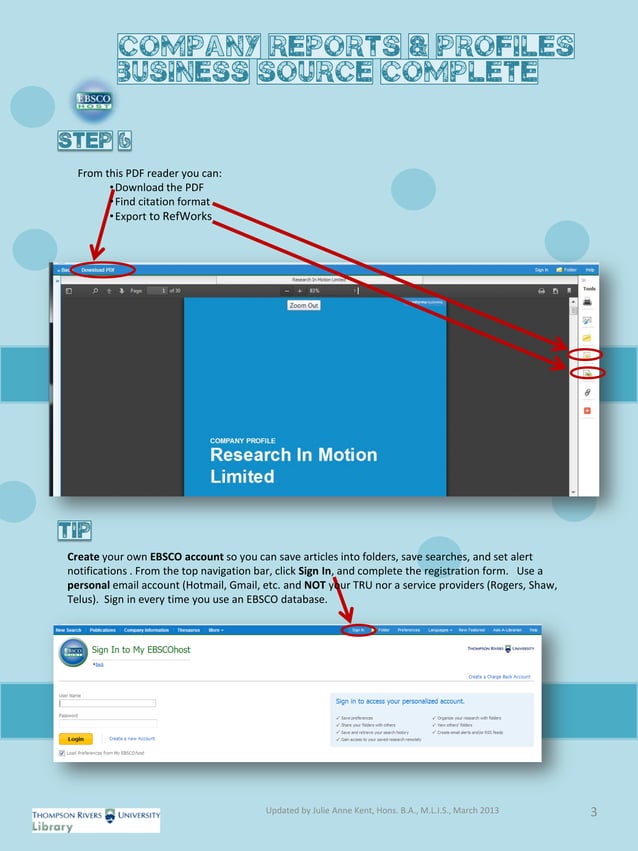 Find company reports in EBSCO Business Source Complete | PDF