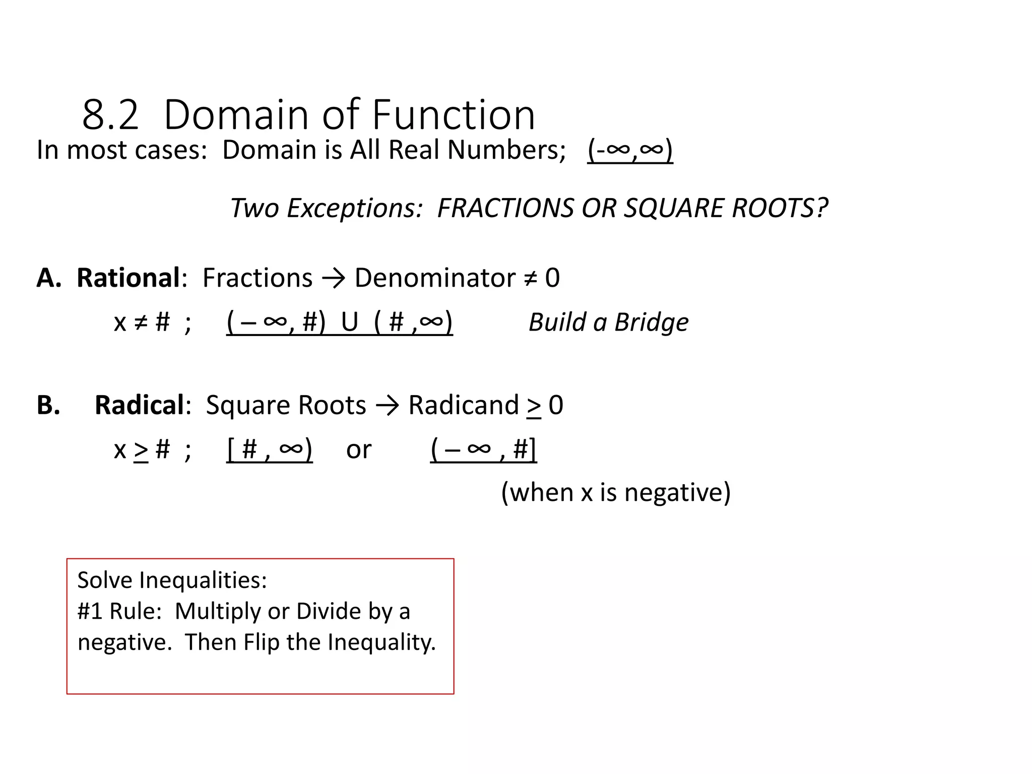 Finding the Domain of a Function | PPT