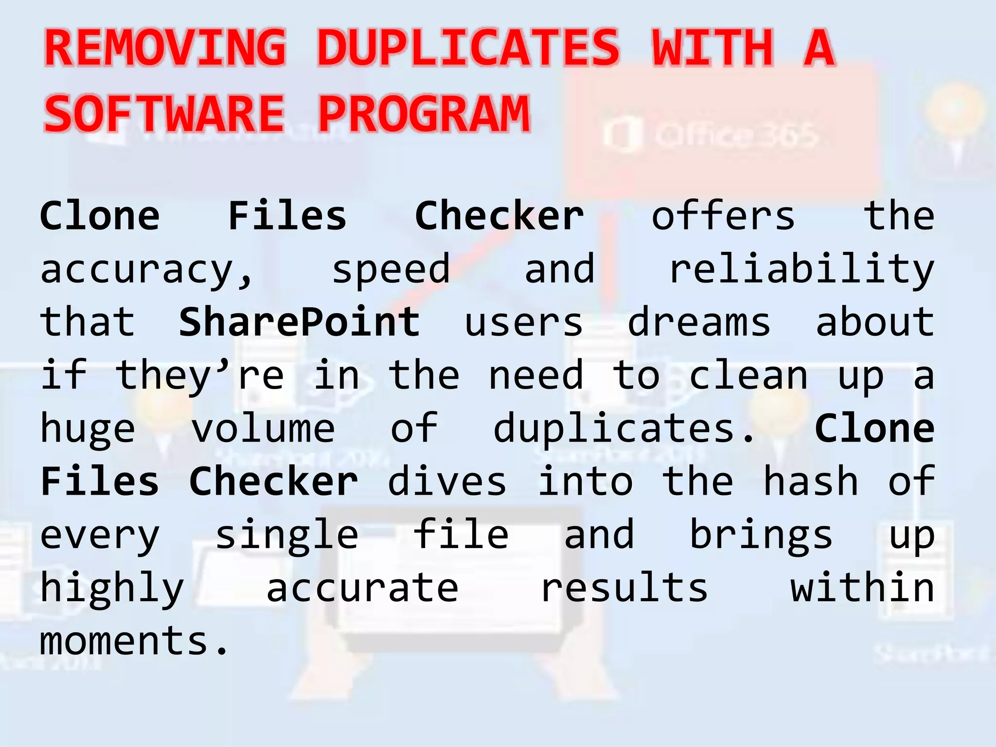 Find Duplicate Files in Office 365 SharePoint | PPT