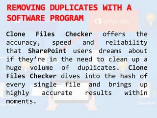 Find Duplicate Files in Office 365 SharePoint | PPT