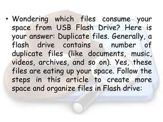 Find Duplicate Files on Flash Drive | PPTX
