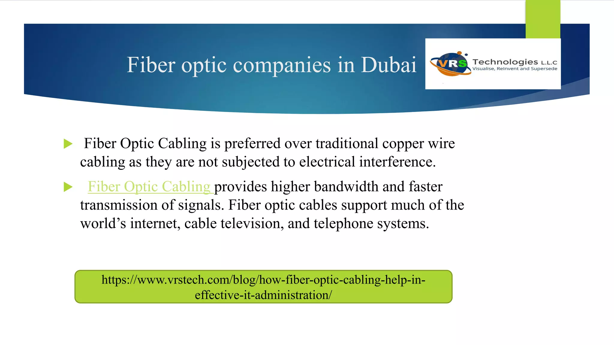Find Fiber Optics Supplies and Services Dubai | PPT