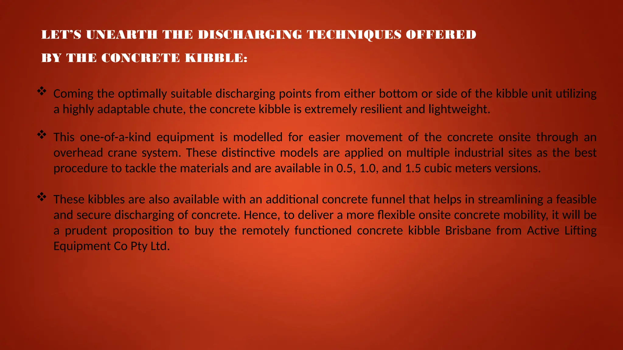 Find heavy-duty and lightweight concrete kibble Brisbane | PPTX