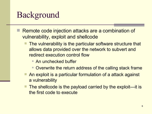 Finding Diversity In Remote Code Injection Exploits Ppt