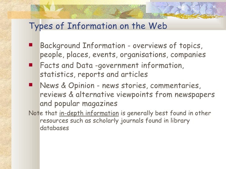 Finding Information using WWW