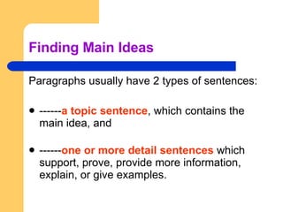 Finding Main Ideas | PPT