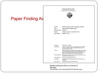 Finding Aids Slides | PPTX