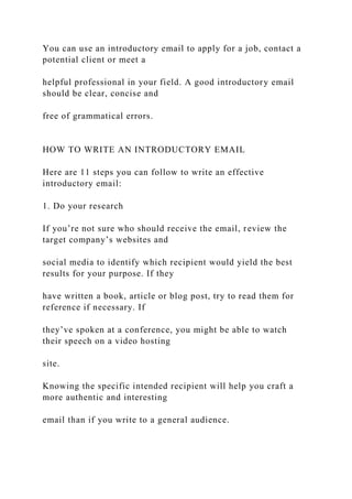 FINDING A JOB How to Introduce Yourself Over Email January.docx