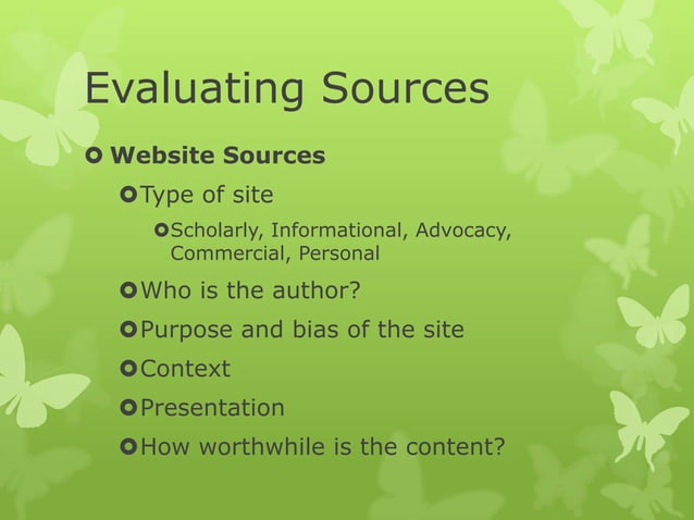 Finding and working with sources power point | PPT