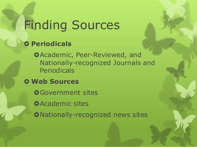 Finding and working with sources power point