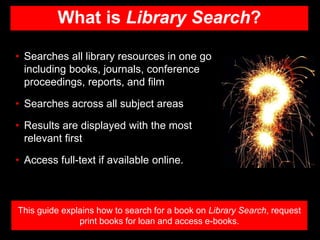 Library Search 4: Finding Books | PPT