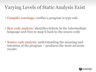 Finding Defects in C#: Coverity vs. FxCop | PPT