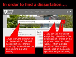 Finding dissertations in the library 2018 | PPT