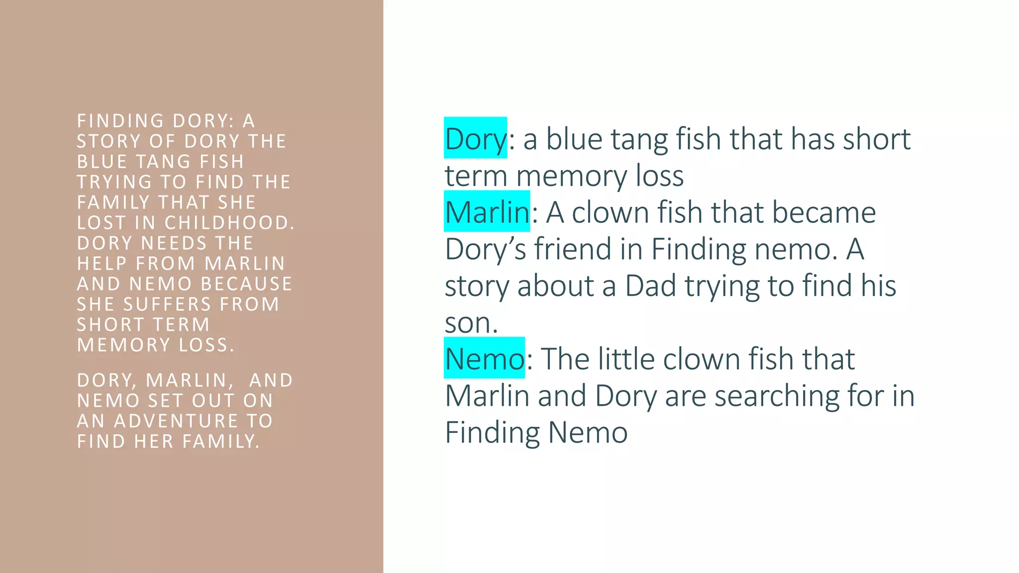 Penny's Finding dory project | PPTX