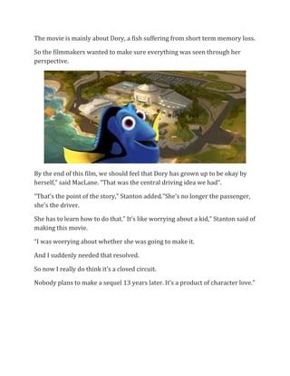Unknown Facts Revealed Of 3D Movie Finding Dory | PDF