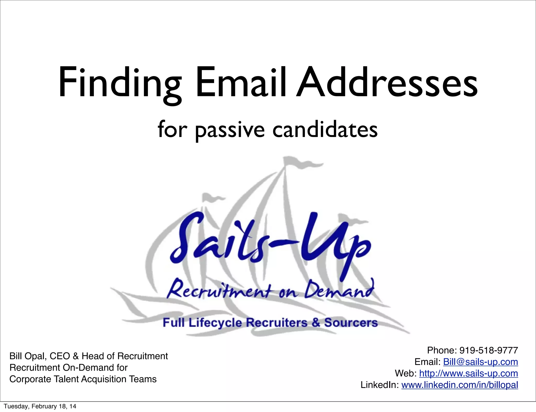 Finding email addresses | PPT