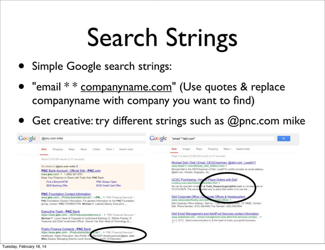 Finding email addresses | PPT