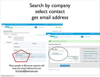 Finding email addresses | PPT