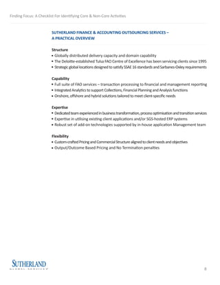 Core & Non-Core Activities: A Checklist | PDF