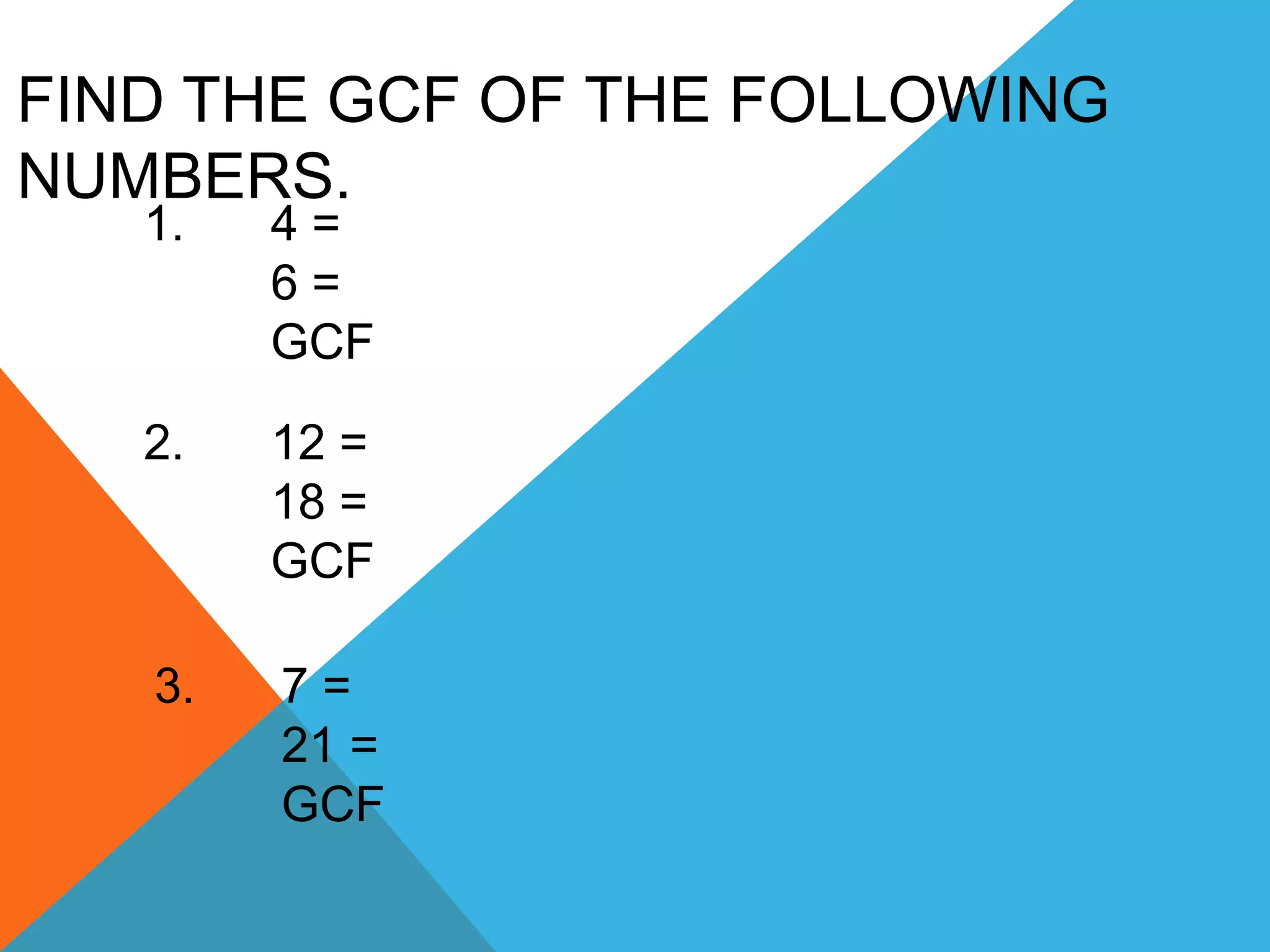 FInding GCF/ Reducing Fraction | PPTX