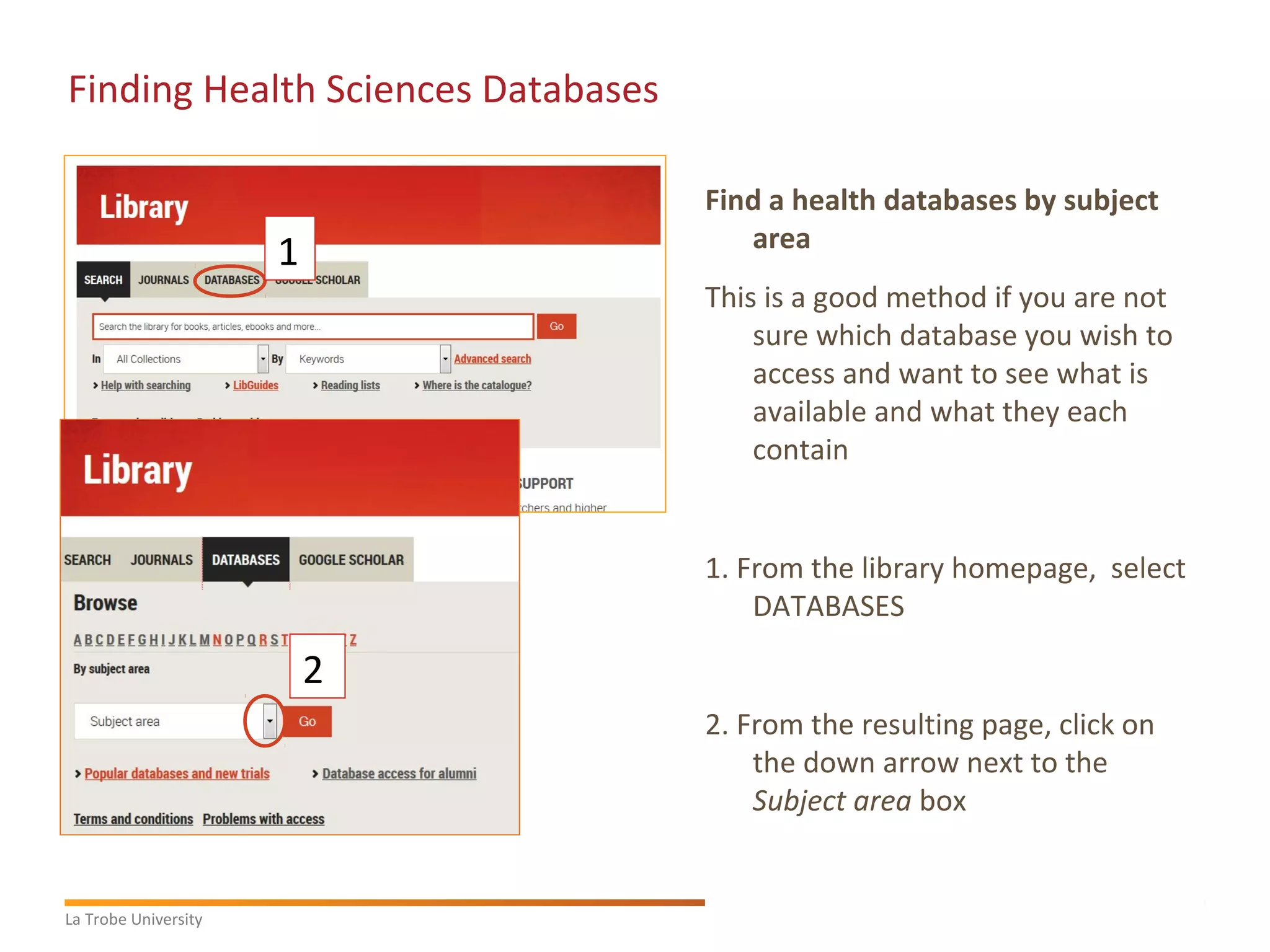 Finding health databases | PPT